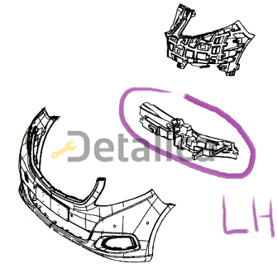 Абсорбер переднего бампера левый Мерседес 447 оригинал