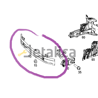 Усилитель переднего бампера Мерседес W447 V-Class