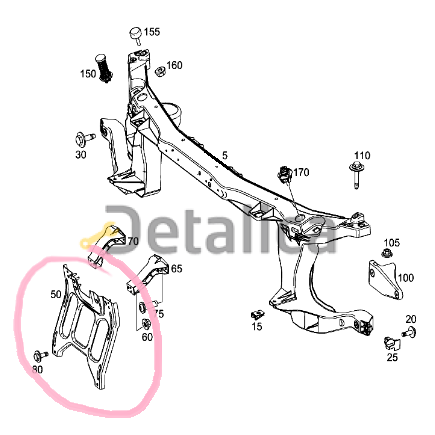 Кронштейн передней балки кузова Мерседес W447 V-Class